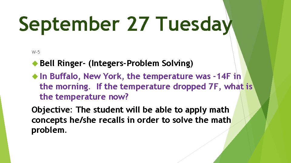 ReTeach Math September 28 Wednesday W5 Bell Ringer