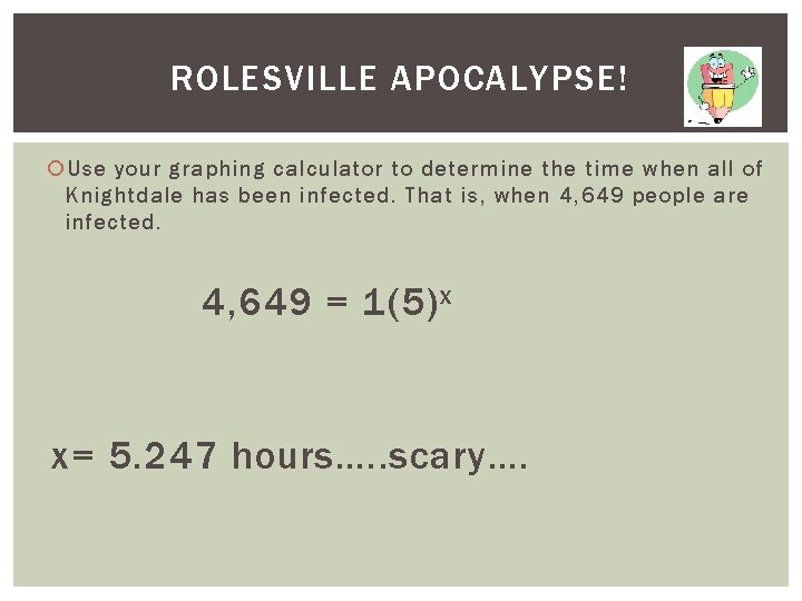 UNIT 3 EXPONENTIAL FUNCTIONS WARM UP ZOMBIES A