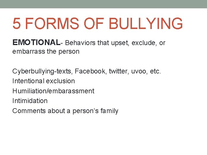 BULLYING What is it and what can we