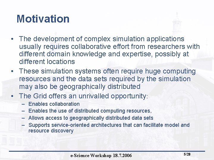 DSGrid Large Scale Distributed Simulation on the Grid
