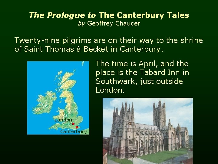 The Prologue to The Canterbury Tales by Geoffrey