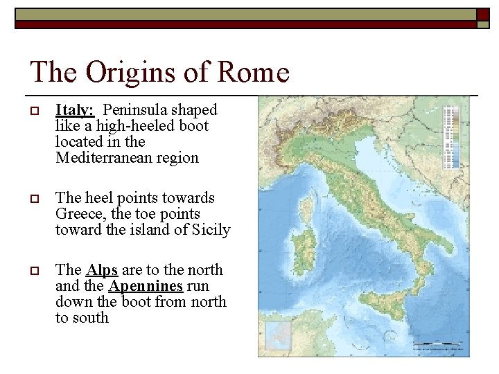 Romes Beginnings Chapter 8 Section 2 The Origins