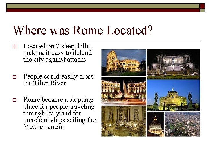 Romes Beginnings Chapter 8 Section 2 The Origins