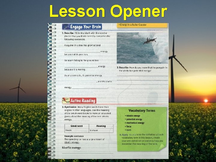 Learning Objectives I can describe a potential energy