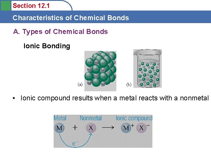 Section 12 1 Characteristics of Chemical Bonds A