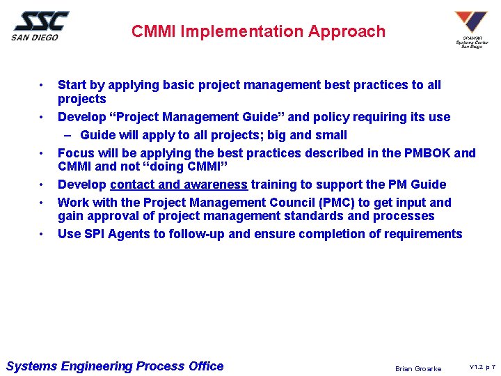 Practical Application of the CMMI and PMBOK Using