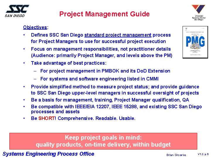 Practical Application of the CMMI and PMBOK Using