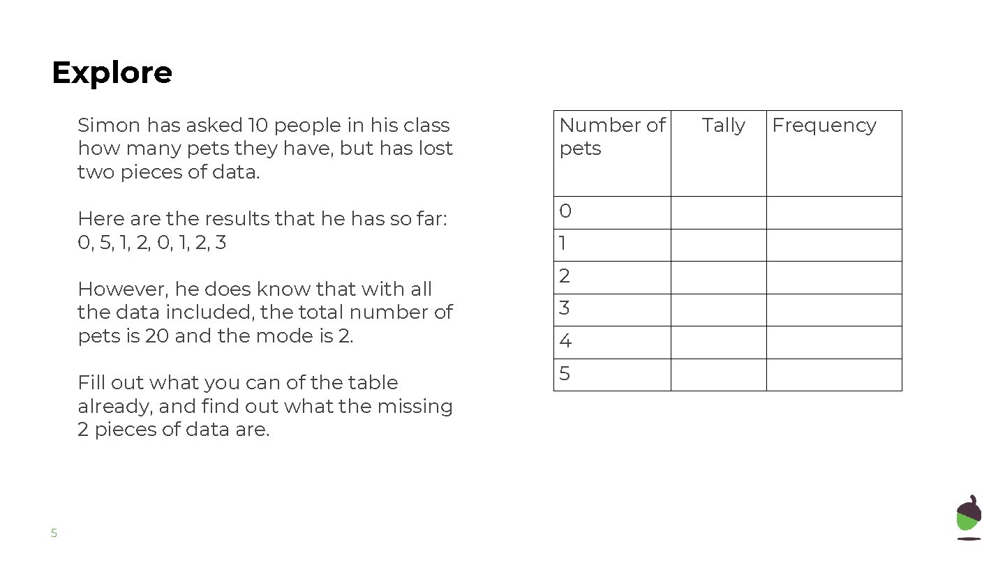 Mathematics Interpreting Frequency Tables Mr Millar 1 Try