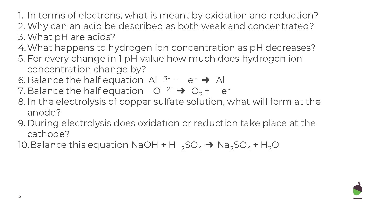 Combined Science Chemistry Key Stage 4 Chemical Change