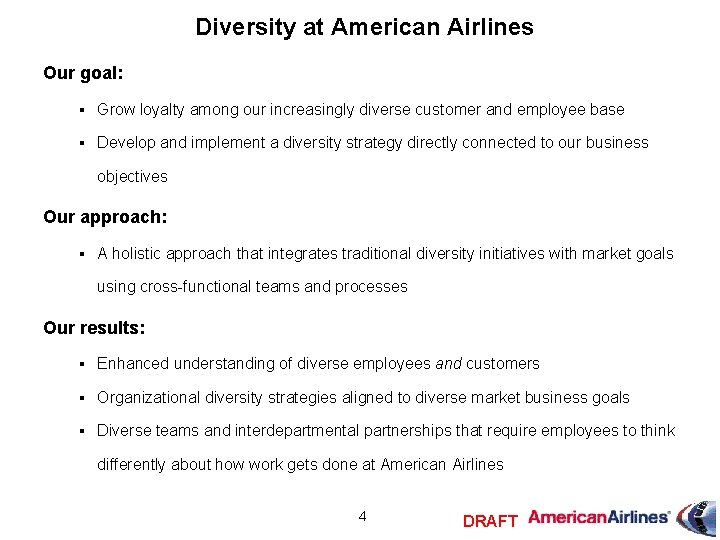 Diversity at American Airlines An Integrated Business Strategy