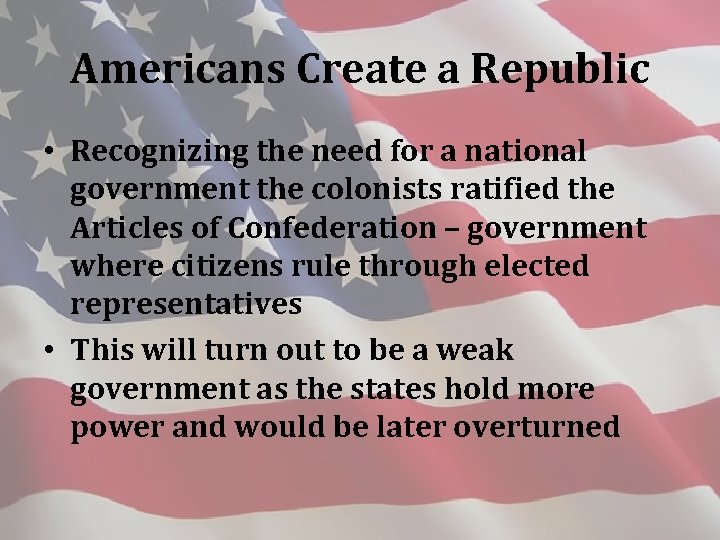 The American Revolution The Birth of a Republic