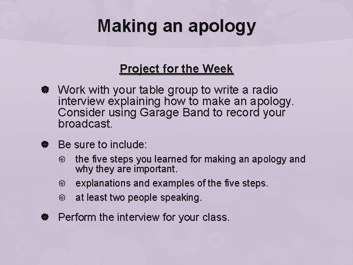 PBIS Social Skills Day 3 Making an Apology