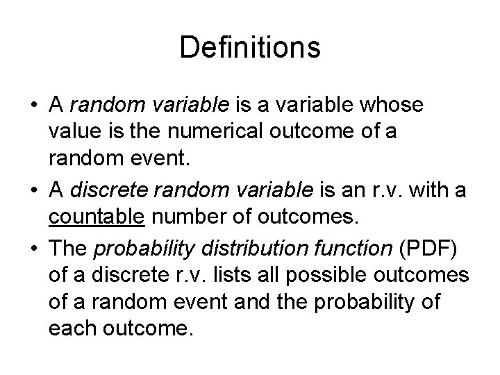 Discrete Random Variables Section 7 1 1 Starter