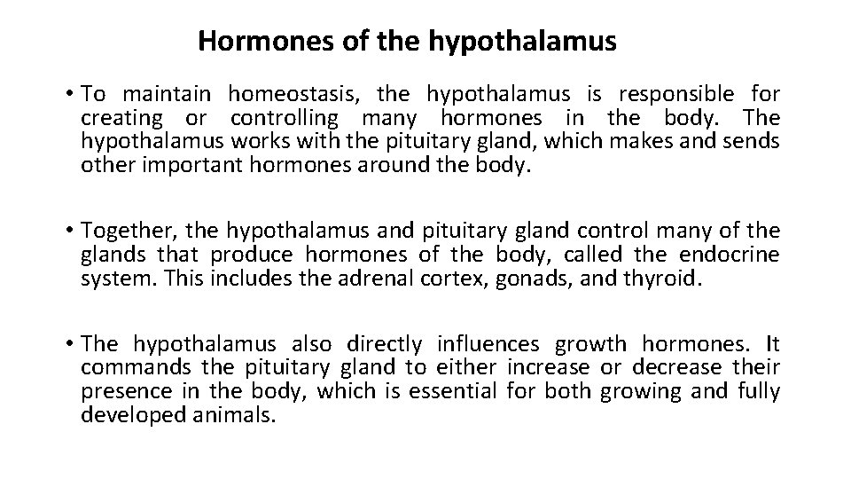 UnitIII Regulation and metabolism of hypothalamichypophyseal hormonesI ...