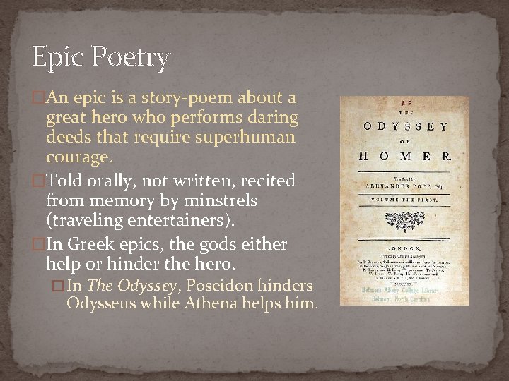 The Odyssey Homer Ancient Greece Background Information English