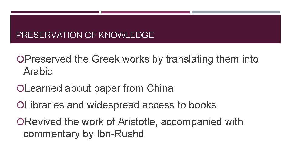 GOLDEN AGE OF ISLAM ABBASID ACHIEVEMENT NOTES PRESERVATION