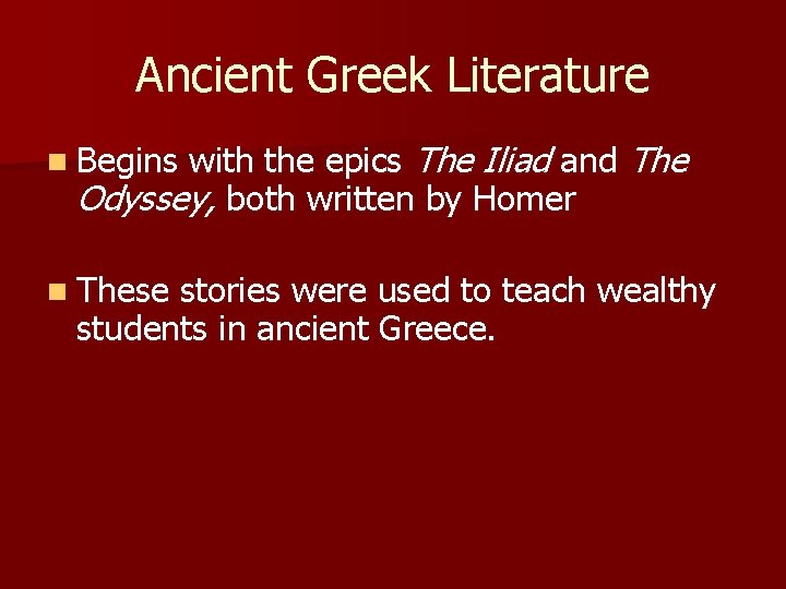 Ancient Greece Background and History for The Iliad