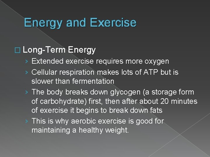 Cellular Respiration The reason we need to breathe