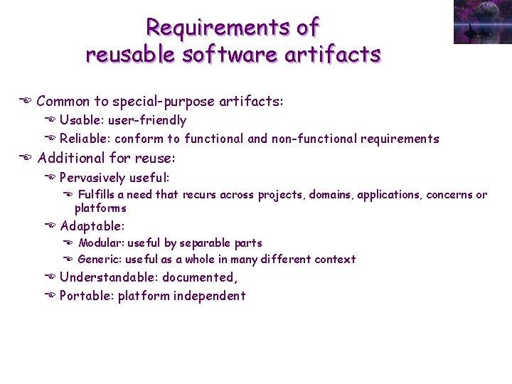 Introduction to Software Reuse Jacques Robin Ontologies Reasoning