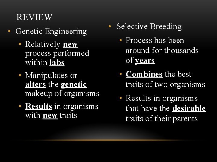 ARTIFICIAL SELECTION AKA SELECTIVE BREEDING ARTIFICIAL SELECTION DEFINITIONS