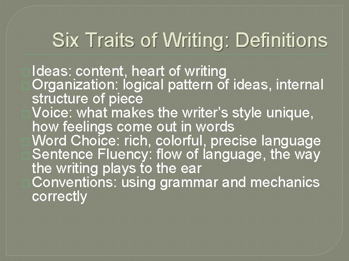 Six Traits Writing Enabling Student Success Ideas Organization