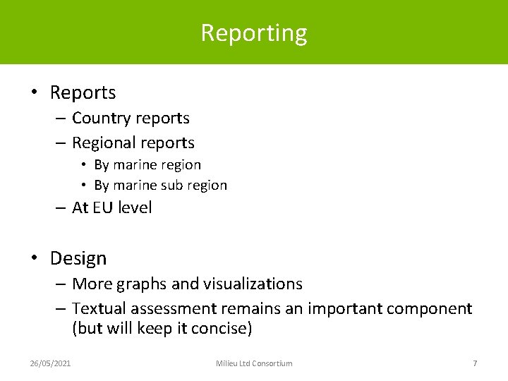 Preliminary methodology for the assessment of Member States