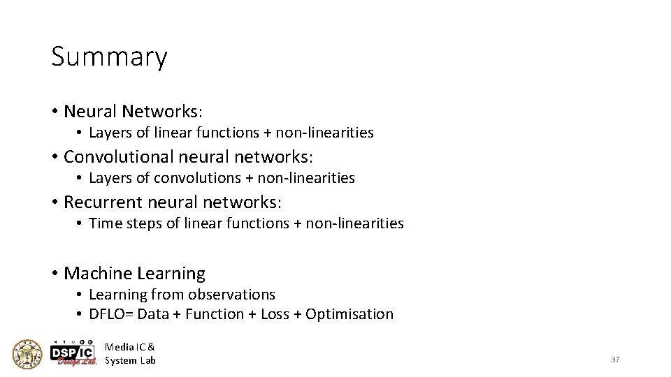 Introduction to Neural Networks Media IC System Lab