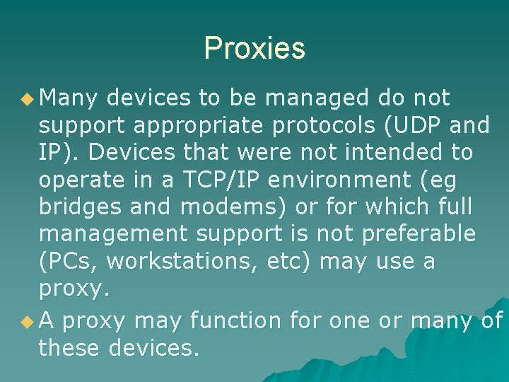 Simple Network Management Protocol Week 6 u MIB