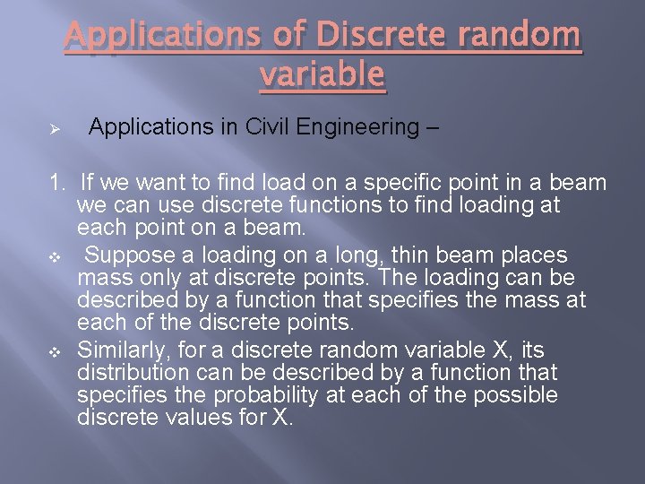 PROBABILITY AND STATISTICS APPLICATION OF RANDOM VARIABLES IN