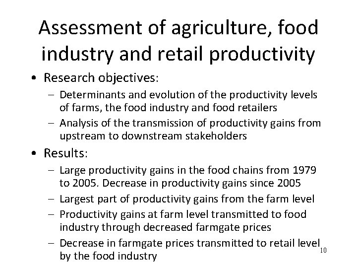 The French Observatory on formation of food products