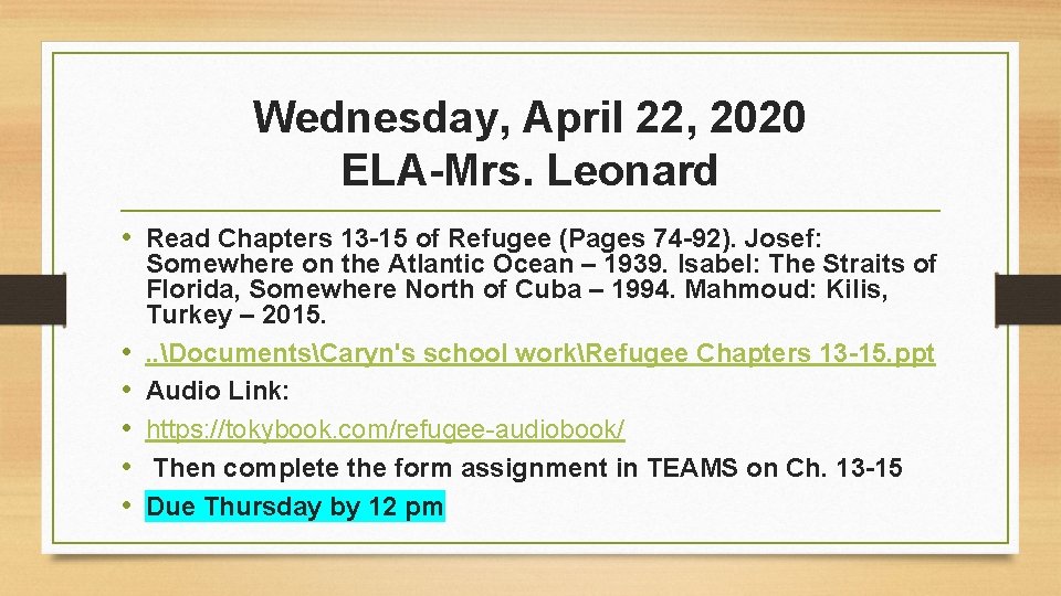 Refugee By Alan Gratz Remote Learning Activities for