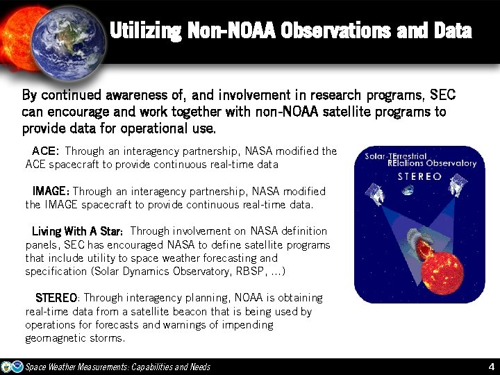 Space Weather Measurements Capabilities and Needs Howard J
