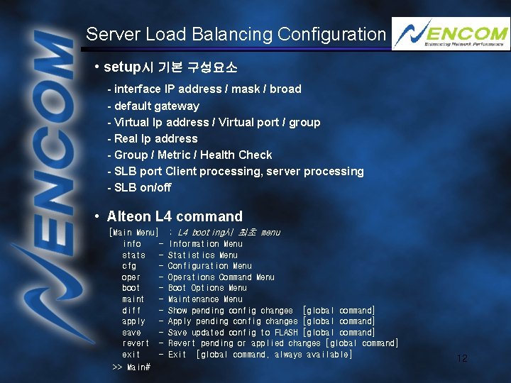 Server Load Balancing Alteon Web Switch Moon Sang