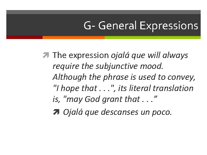El subjuntivo Realidades 3 Captulo 3 El subjuntivo