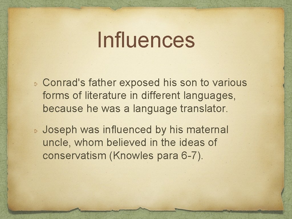 Joseph Conrad Presentation by Ali Lowry Younger Years