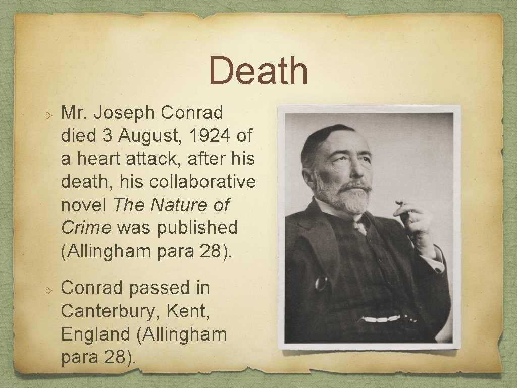 Joseph Conrad Presentation by Ali Lowry Younger Years