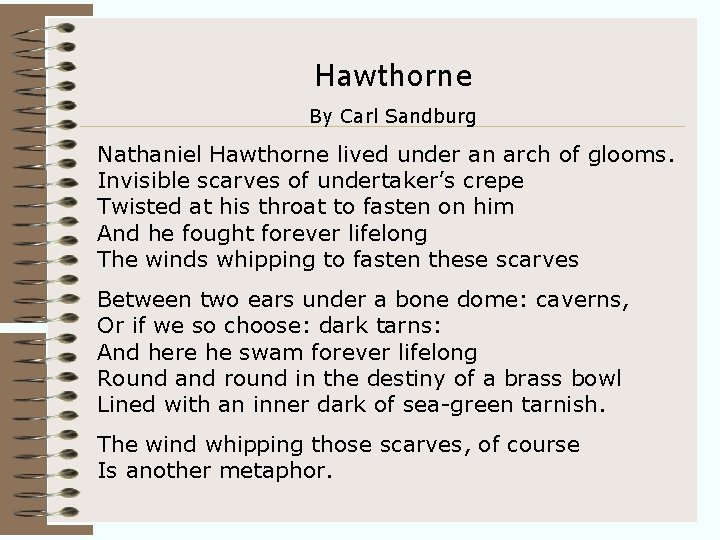 An Explanation of A poem by Carl Sandburg