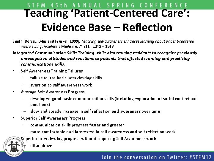Teaching PatientCentered Care Skills Feedback Reflection Self Awareness