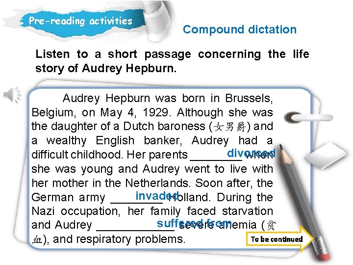 3 Unit 3 Section A Audrey Hepburn A