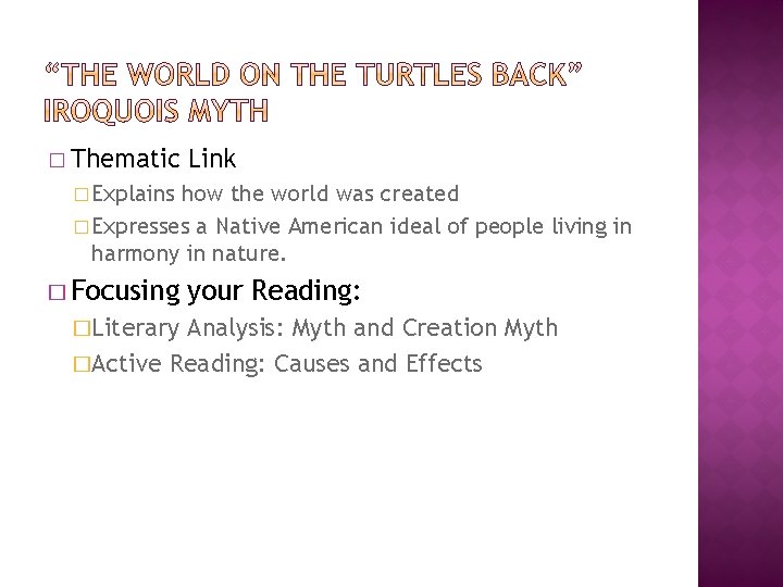 The World on the Turtles Back Iroquois Myth