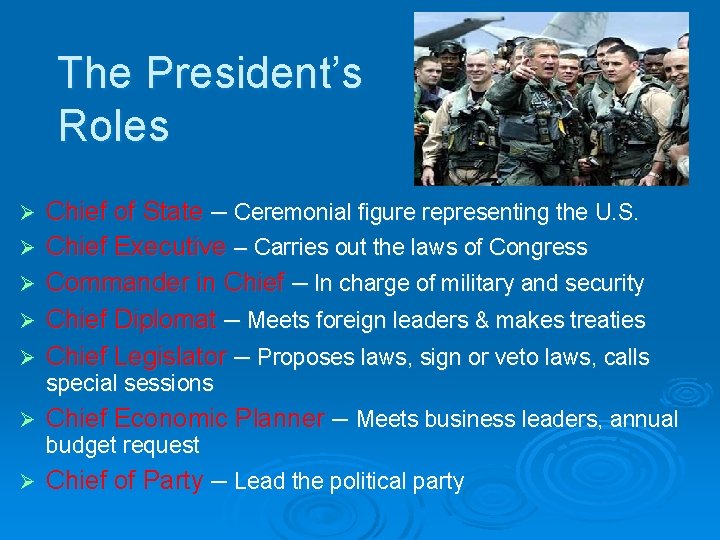 Unit 3 The Presidency Job Description What are
