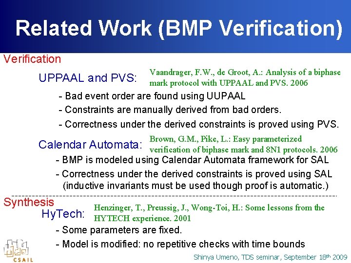 MachineAssisted Parameter Synthesis of the Biphase Mark Protocol
