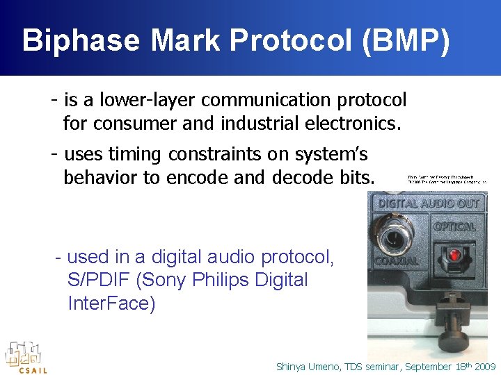 MachineAssisted Parameter Synthesis of the Biphase Mark Protocol