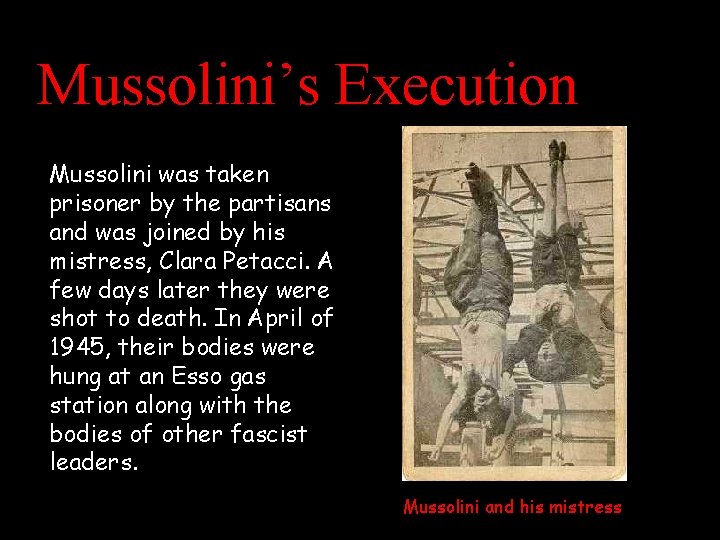 The Rise of Mussolini in Italy Benito Mussolini