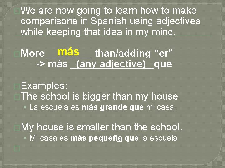 Comparatives Apuntes MiniUnit CH 11 Apuntes Remember that