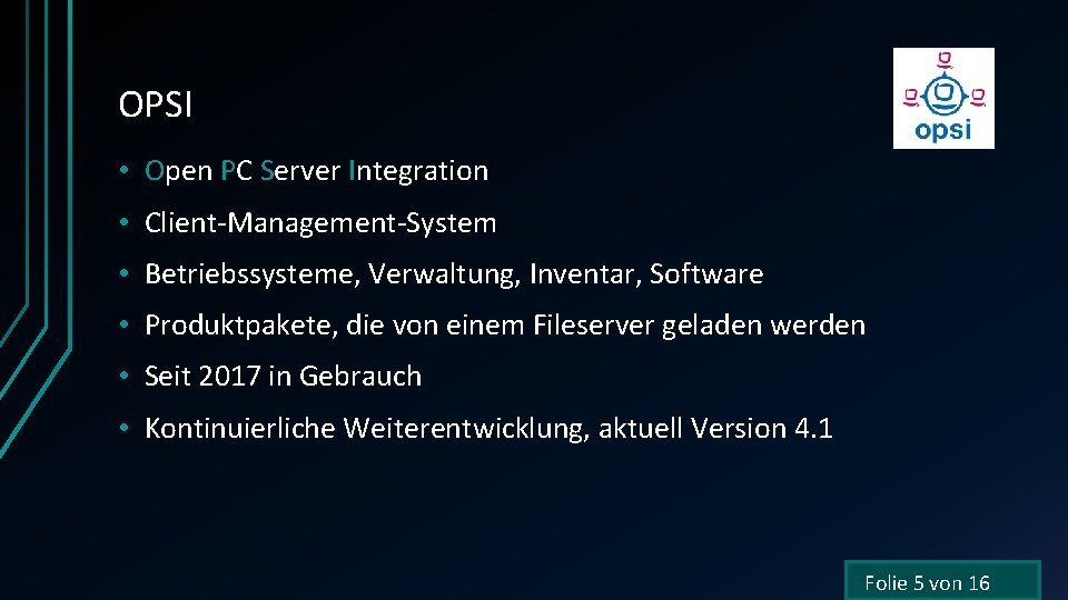 MS Windows 10 mit OPSI ABSCHLUSSPROJEKTPRSENTATION VON JONAS