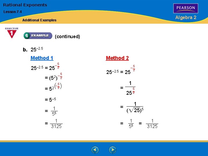 Rational Exponents Lesson 7 4 Bellwork Algebra 2