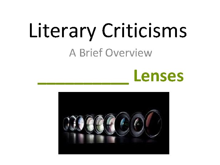 Literary Criticisms A Brief Overview Critical Lenses Archetypal