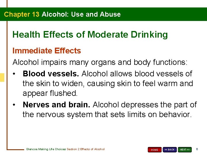 Chapter 13 Alcohol Use and Abuse Content Vocabulary