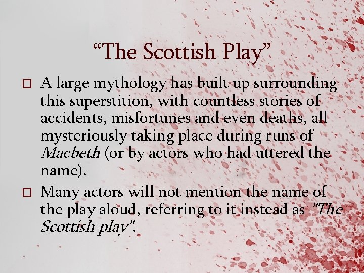 Macbeth An Introduction Macbeth An Introduction o o